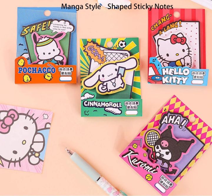 【MINISO】 Cute Stickers 40Pcs/Set Creative Shaped Sticky Notes Kuromi ...