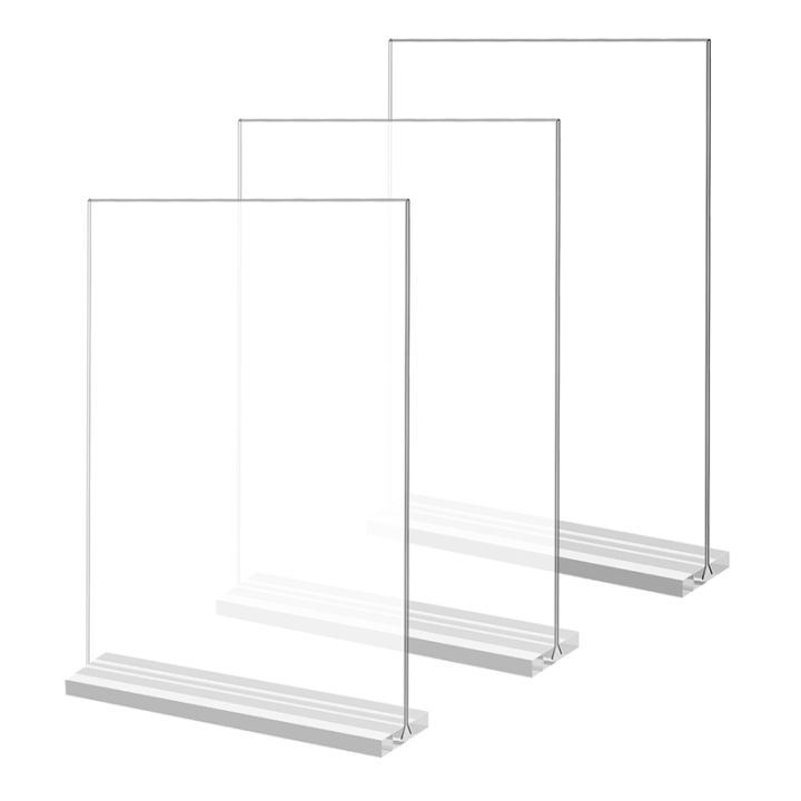 3Pack 21X29.7CM Desktop Display Stand Acrylic Sign Holder Double-Sided ...