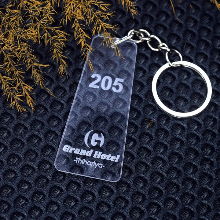 Personalized hotel key tag, Keychain with your logo and room number ...