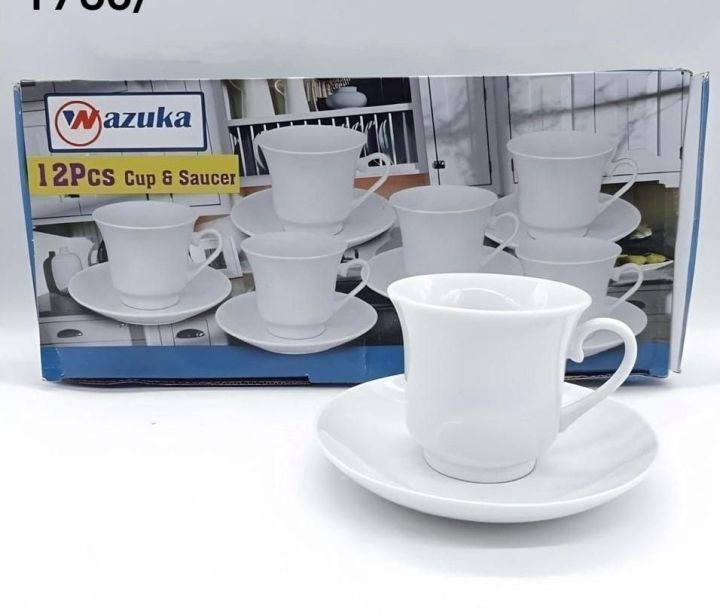 BEBY ROSE , WHITE POSALING CUP & SAUCER 220CC WHITE BELL SHAPE | Daraz.lk