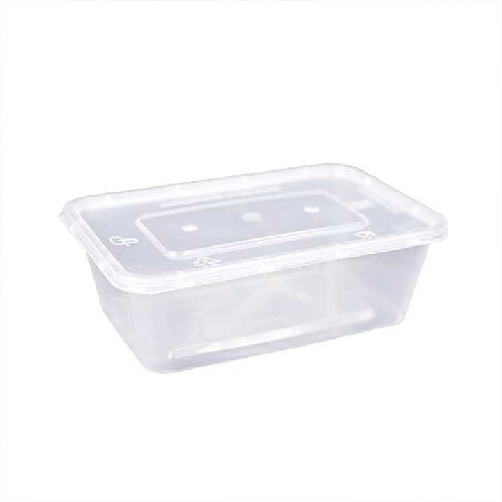 10*BPA free 750ml disposable microwave clear pp plastic rectangular food container with lid ...