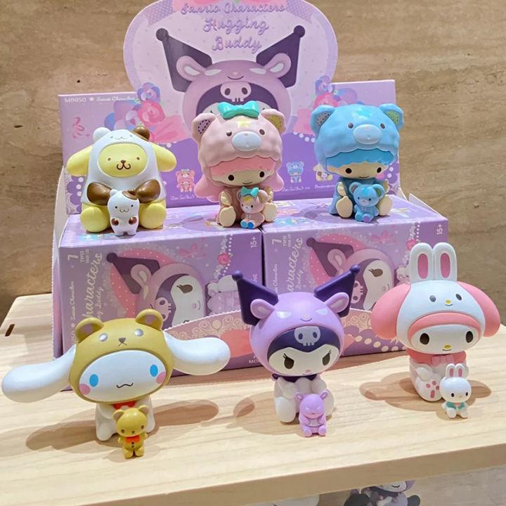 MINISO Sanrio Hug Little Buddy Series Blind Box Kuromi Cinnamoroll ...