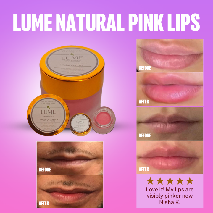 Lume Lip Brightening Pink Lip balm for dark lips & Moisture Balm for ...