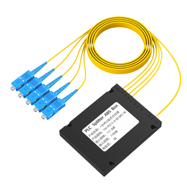 Fiber Optical Splitter Box SC/UPC 1/4 PLC Splitter ABS Enclosure Fiber ...
