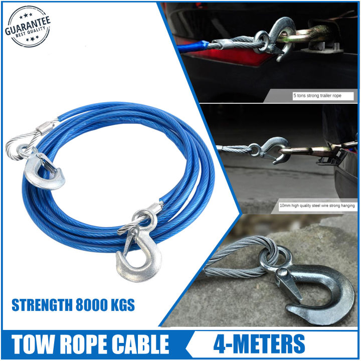 Heavy Duty 4M Tow Rope 8 Tons Emergency Recovery Towing Car Boat Truck ...