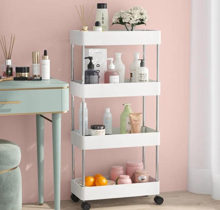 Double Side 4 Layer Luxury Trolley / 4 Tier Kitchen Fruit Vegetable ...