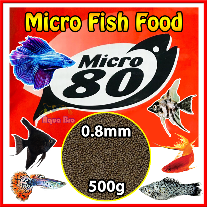 Micro 80 Fish Food 500g Hight Protein Aquarium Floating Fish Feed 0.8mm ...