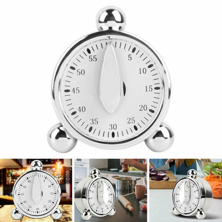 60 Minutes Kitchen Mechanical Timer Baking Cooking Reminder Loud Alarm ...