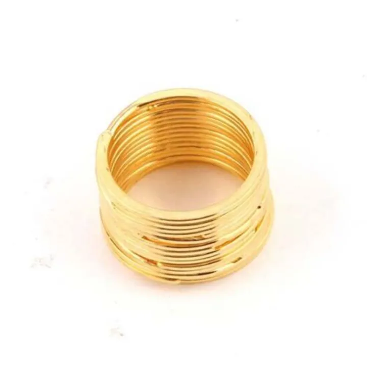 KFT Premium Pack 20pcs Keychain Key Ring Hoop Metal Steel Yellow Gold ...