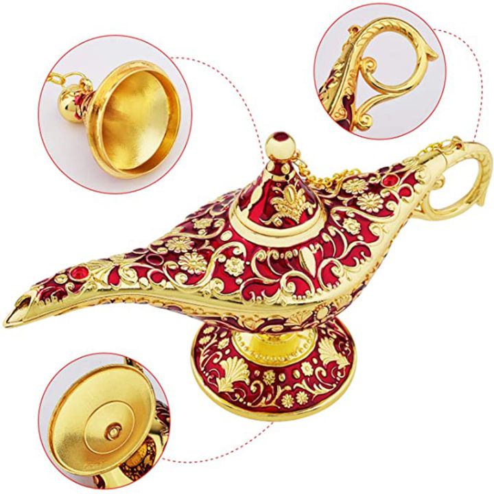 Vintage Legend Aladdin God Lamp Magic Genie Decorative Mini Statue ...
