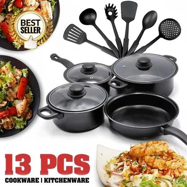 Non-Stick Cookware Set 13pcs set Non-Stick Pots Frying Pan Cooking Pot ...