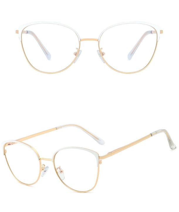 Ladies Spectacle Frame White and Gold Modern Design | Daraz.lk