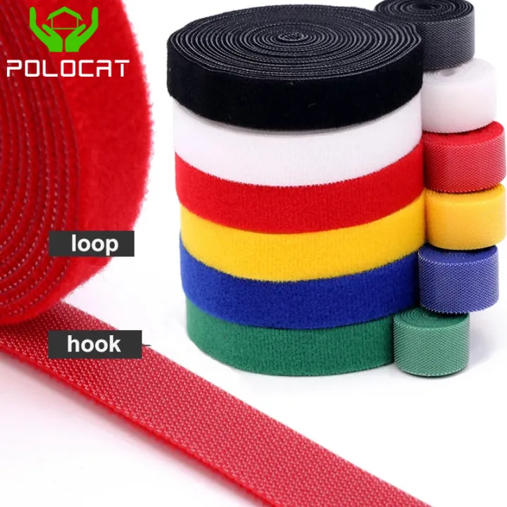 Polocat 1M/3M/5M DIY Reusable Nylon Velcro Cable Ties,Hook and Loop ...