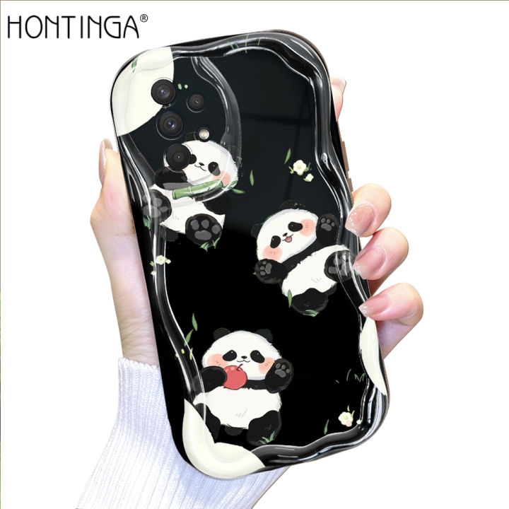 Hontinga for Samsung A32 4G Back Cover Cute PandaCream Texture Phone ...
