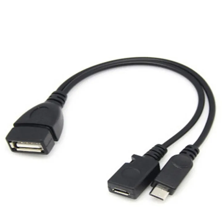 2 In 1 OTG Micro USB Host Power Y Splitter USB Adapter To Micro 5 Pin ...