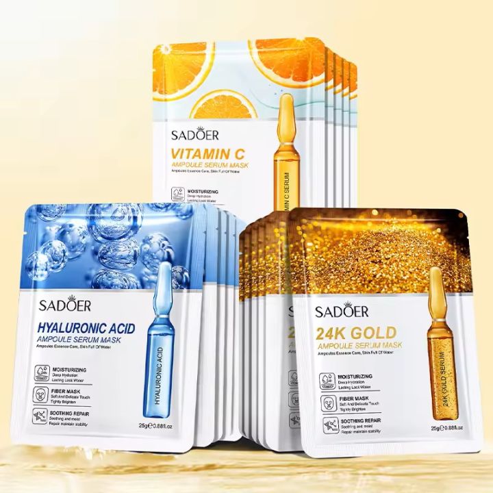 SADOER 24K Gold Hyaluronic Acid Face Mask – Firming, Moisturizing ...