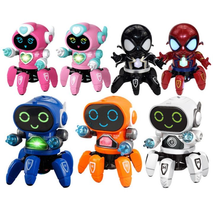 Newest Dance Iron Man Spider Robot LED Music Flash Avengers Hero ...