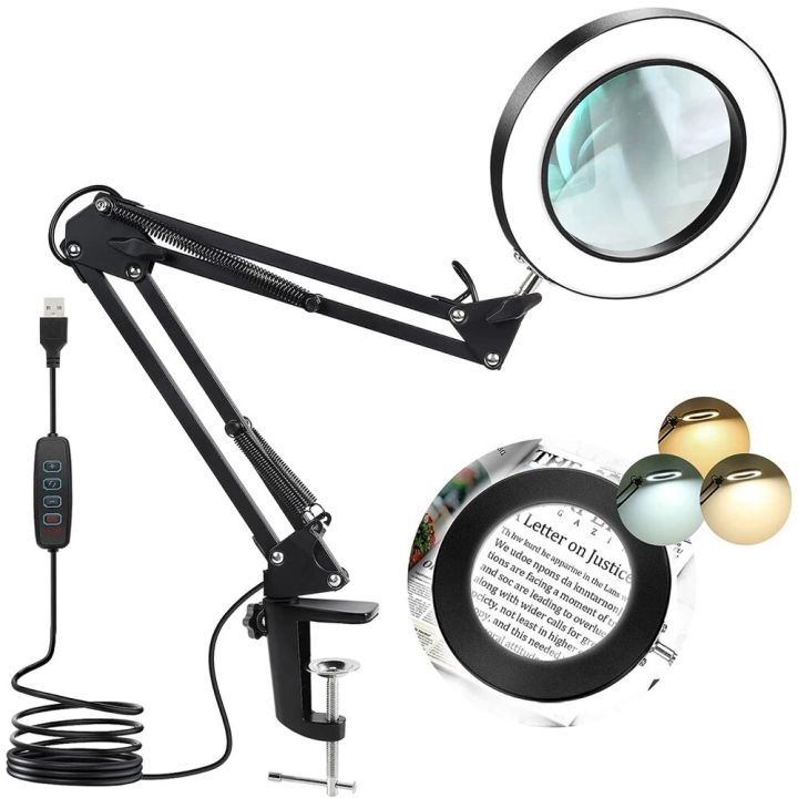 magnifying glass New 8x Magnifier Glass Swing Arm Flexible Clamp-on ...