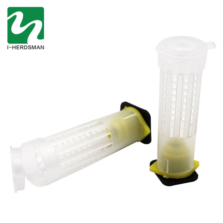 100 Pcs Queen King Bee Rearing Cell Cup Cages Bee Cupkit Roller Cut ...