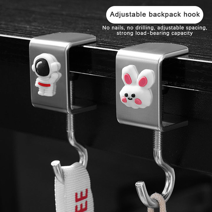 Adjustable Rotatable Removable Table Edge Hooks Metal Desktop Hooks For ...
