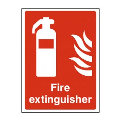 FIRE EXITINGUISHER SIGN - MEDIUM - RECTANGULAR RED AND WHITE FIRE ...