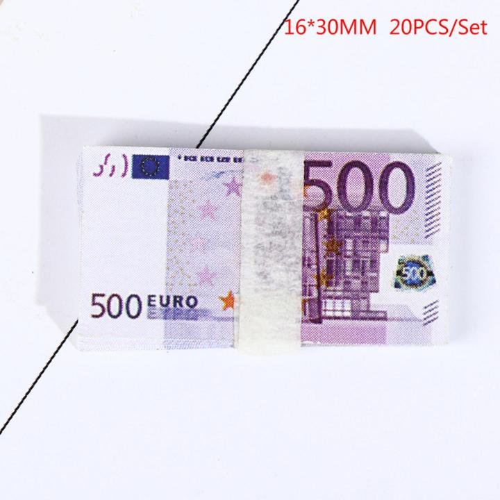20 pcs/set Dollhouse pocket euro simulation toy banknote mini miniature ...