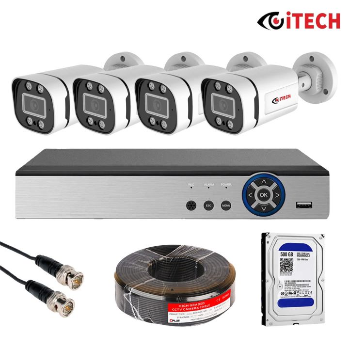 2MP AHD CAMERA FULL SET Colorful Night Vision Security Camera CCTV AHD ...