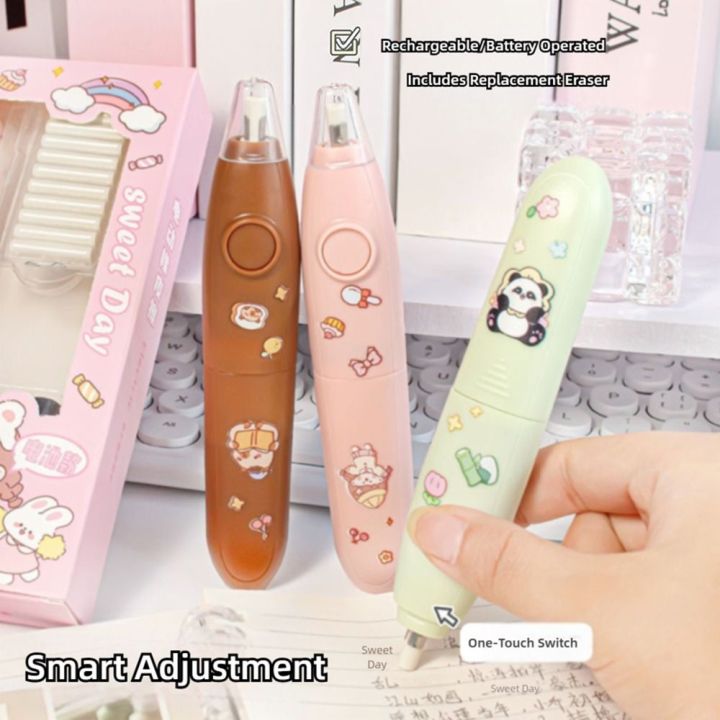 Cute Cartoon Design Electric Eraser Set Battery Powered with ...