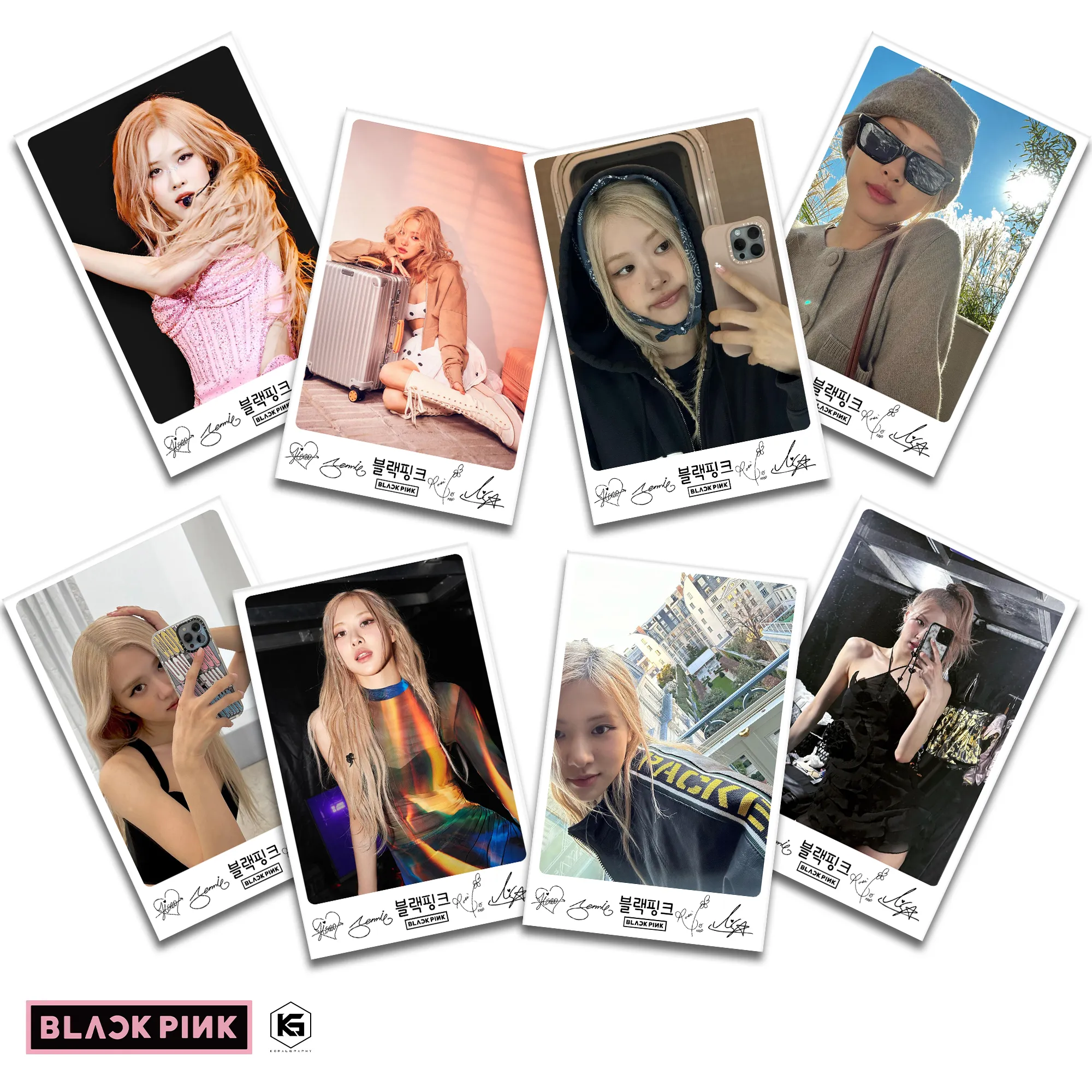 KPOP BLACKPINK Rosé Limited Edition Glossy LOMO Cards with Signatures ...
