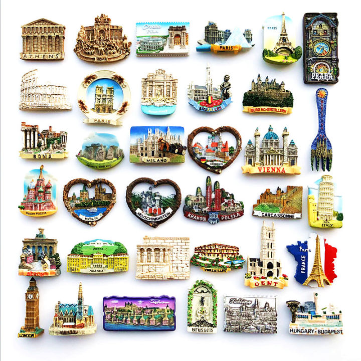 【LuxeGlow】World Country Magnetic Fridge Magnet Souvenir Italy Paris ...