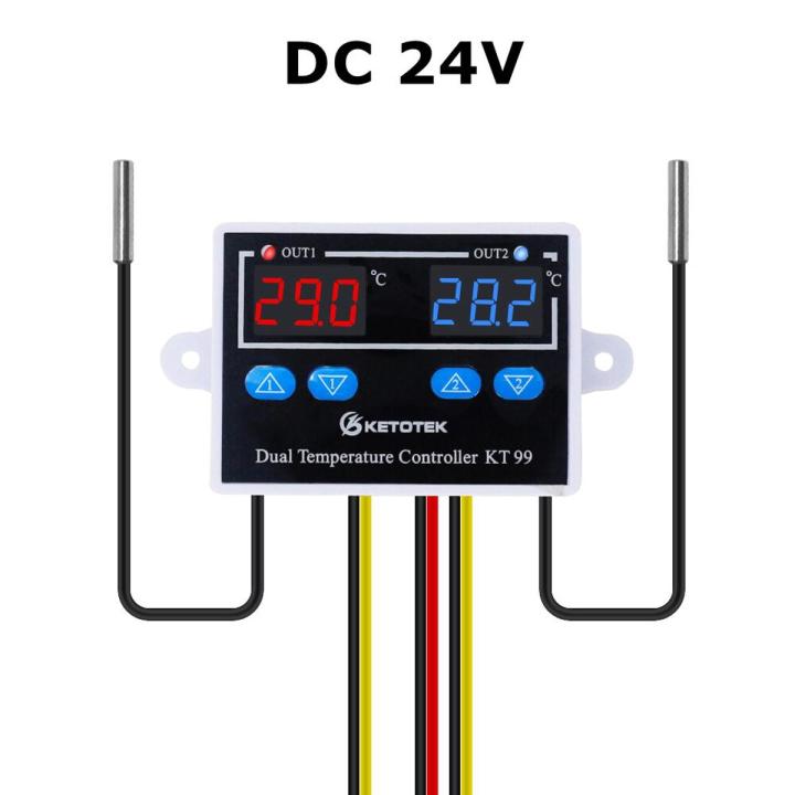 STC-3008 KT99 Dual Digital Temperature Controller Two Relay Output 12V 24V 220V Thermoregulator ...
