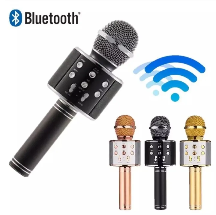 High Quality Wireless Microphone Bluetooth Karaoke Speaker Handheld Mic Ktv Party Player ...
