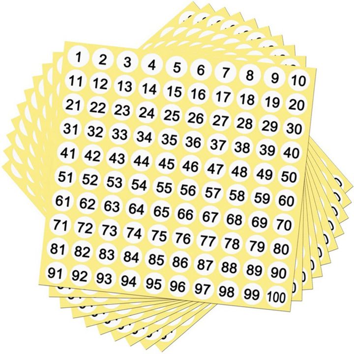 300 Sheets Number Labels Stickers 1-100 Numbers Round Stickers 0.4 Inch ...