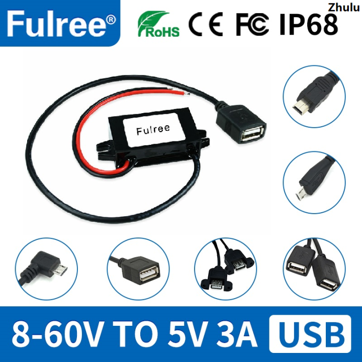 ZhuluNew style Type C USBC Mini Micro USB 12V 24V 36V 48V Convert to 5V ...