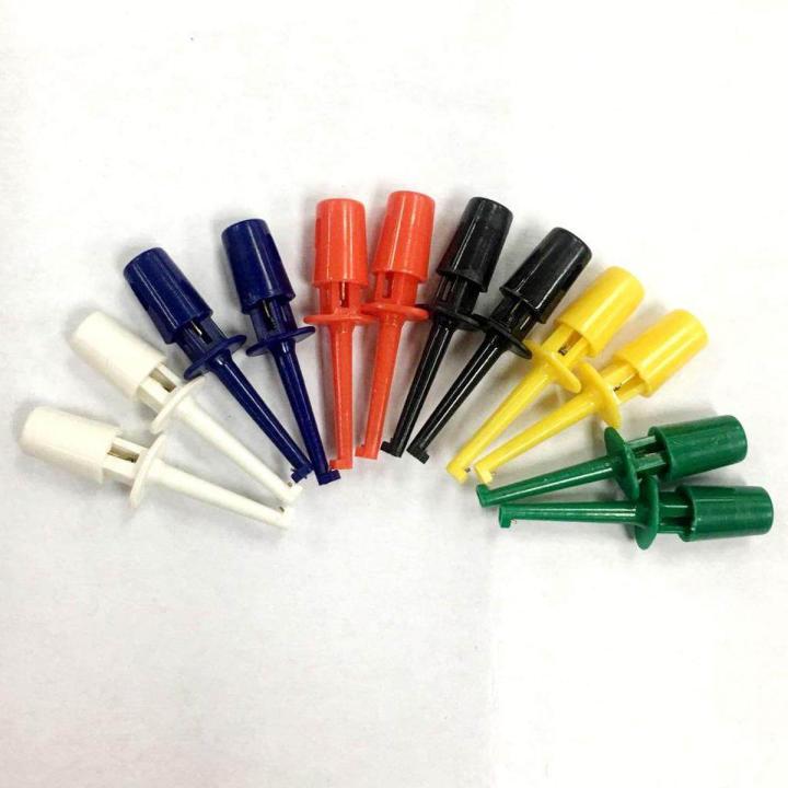 12 pcs 6 colors Grabbers Probes SMD SMT IC Hook Test Clip Flat Cables ...