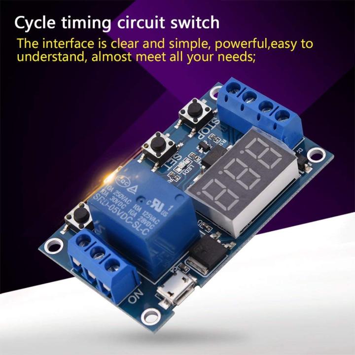 12V Digital Delay Timer Relay Control Module with Blue Case & LCD ...