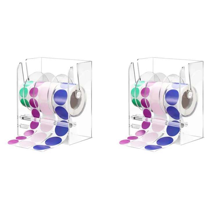 2X Adjustable Label Dispenser Acrylic Sticker Roll Dispenser Sticker ...