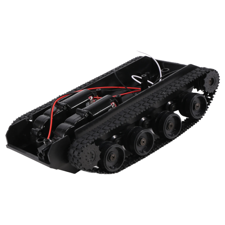 Rc Tank Smart Robot Tank Car Chassis Kit Rubber Track Crawler For 130 ...