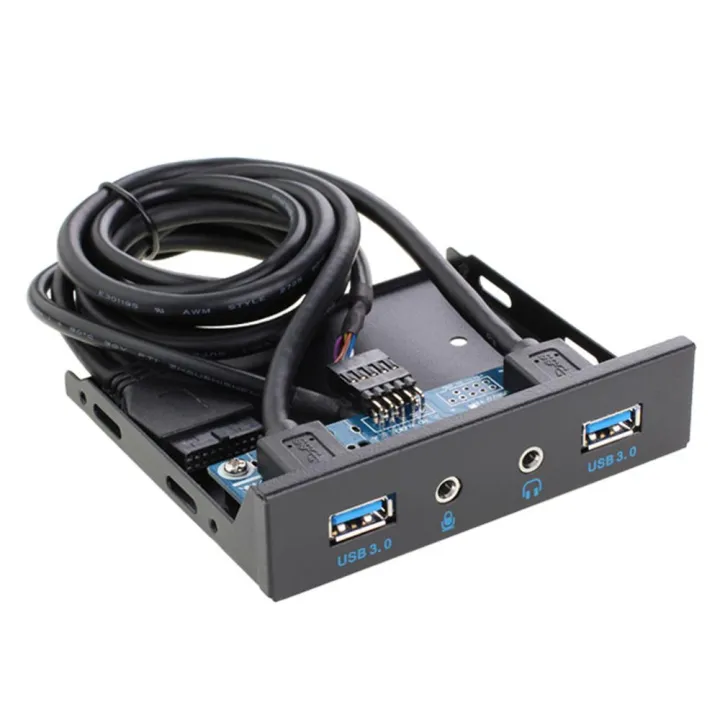 【TrendGlobe】Dual Ports USB 3.0 3.5 Inch Metal Front Panel USB Hub with ...