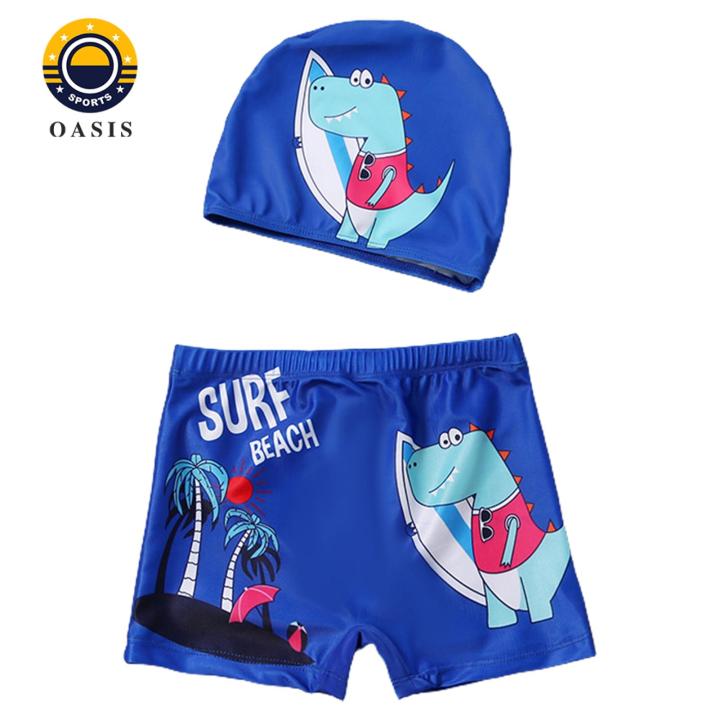 Oasis Boy Swimwear Eye-catching Lovely Printed Pattern Hat Bathing Suit ...