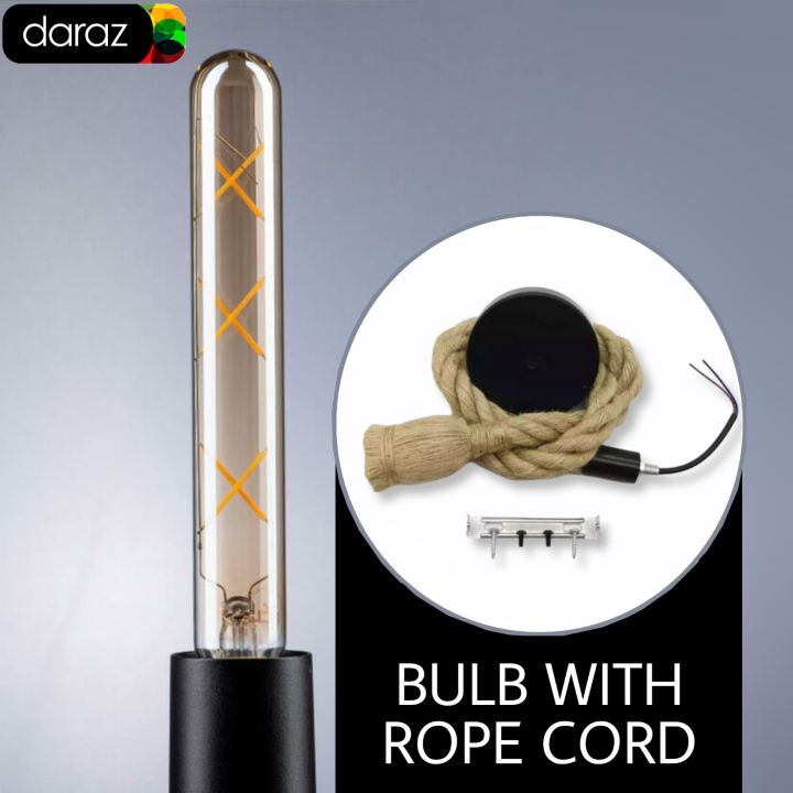 6W Edison LED Tube Bulb With Rope Cord E27 220V Home Light Bulb - With ...