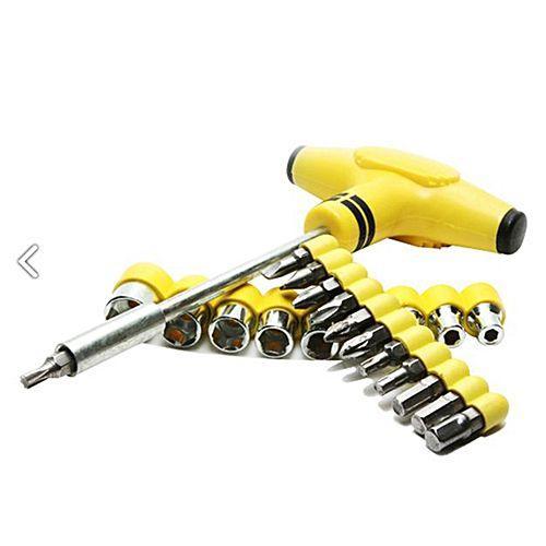 24 Piece T-Handle Socket Screwdriver Set Tool Kit T Tool | Daraz.lk