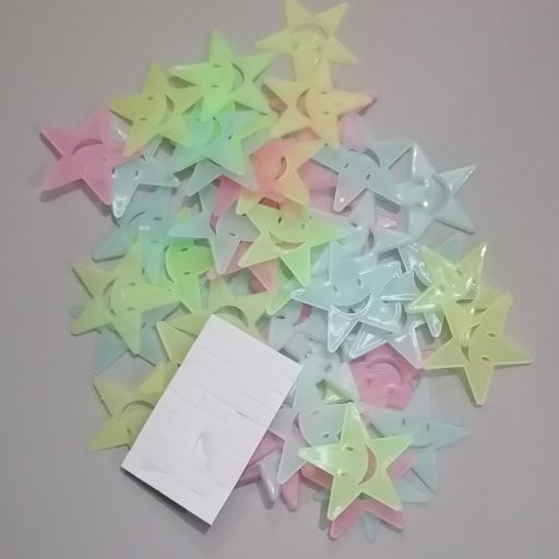 20Pcs High Quality Radium Smile Face Stars Stickers Glow In Dark ...
