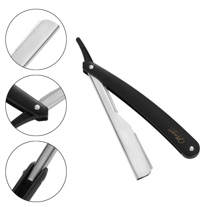 Professional ManuaL Shaver Straight Edge Stainless Steel Sharp Barber ...