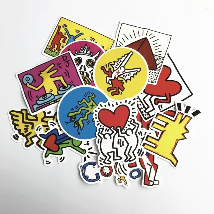 【happy one】14/50PCS Funny Street Artist Keith Haring Cartoon Stickers ...