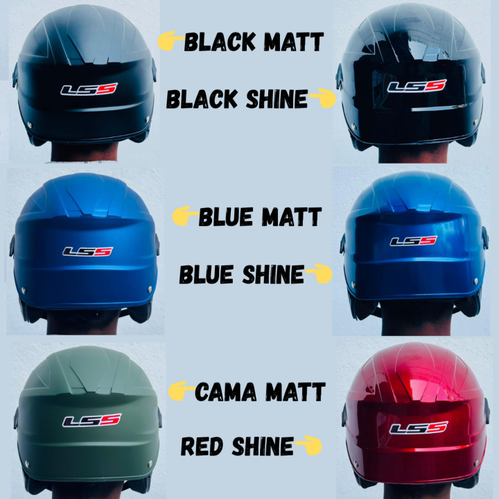 LS5 Unisex Bike Half Helmet Black, Blue, Red Cama Matt and Shine for ...