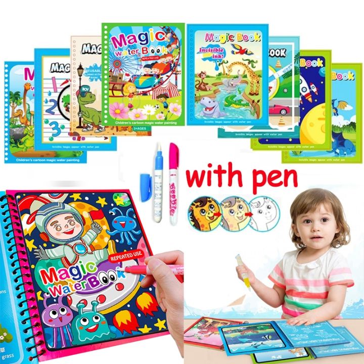 Children Early Education Toys Magical Book with Pen Water Drawing ...