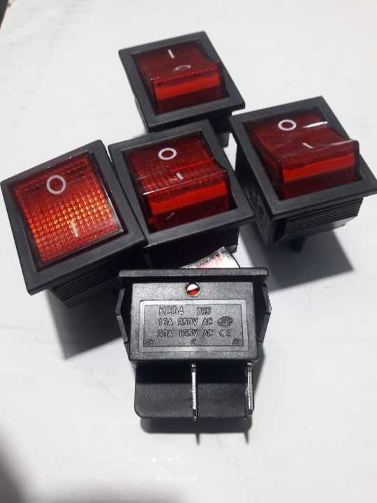 5 pcs Red Light Rocker Switch 4 pin | Daraz.lk