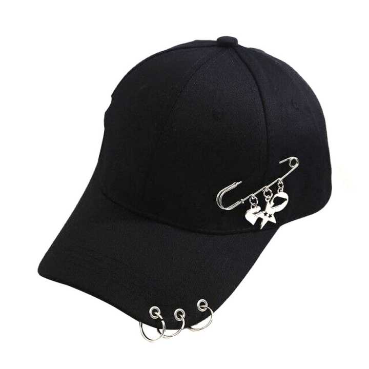 Unisex Ring Chain Baseball Caps Summer Street K-Pop Hip Hop Hat Trucker ...