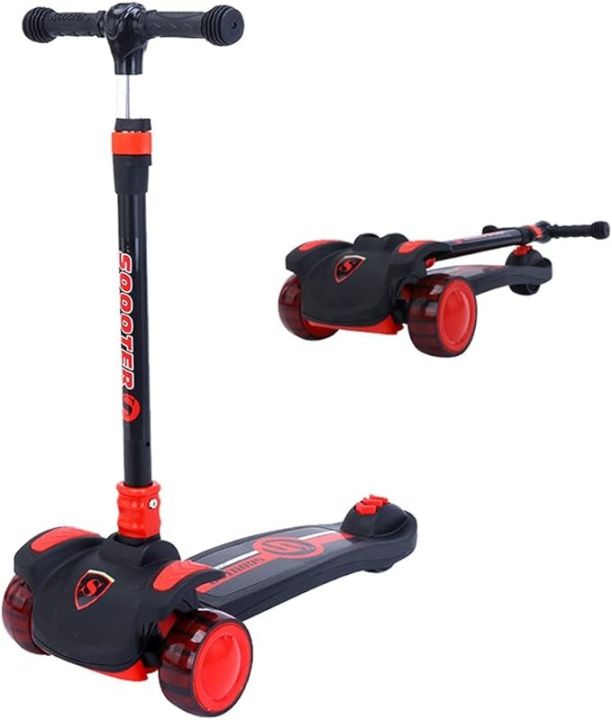 COOLBABY Kid's Scooter 3 Wheels Big Pedal Foldable Kick Scooter with ...